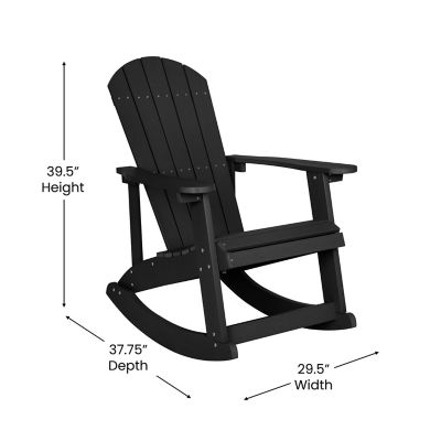Flash Furniture Savannah All-Weather Poly Resin Wood Adirondack Rocking ...