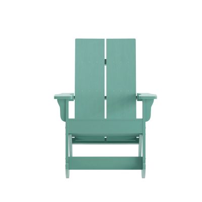Flash Furniture Modern 2-Slat Adirondack Poly Resin Rocking Chair for ...