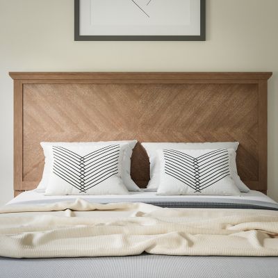 Flash Furniture Fiona Herring Bone Wooden Adjustable Headboard for ...