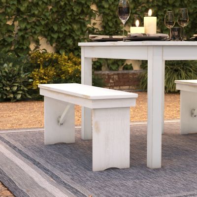 Flash Furniture HERCULES Series 40 in. x 12 in. Solid Pine Folding Farm ...