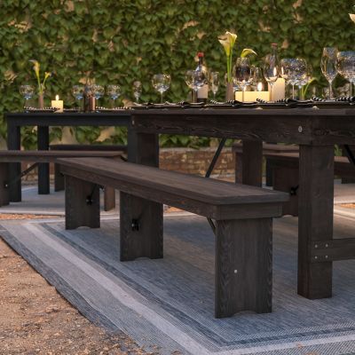 Flash Furniture HERCULES Series 8 ft. x 12 in. Solid Pine Folding Farm ...