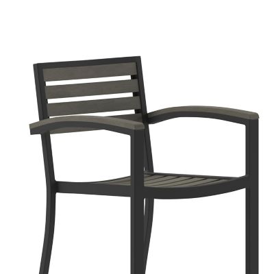 Flash Furniture Commercial Grade Outdoor Bar Stool with Armrests and ...