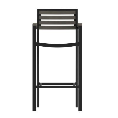 Flash Furniture Commercial Grade Outdoor Bar Stool with Armrests and ...