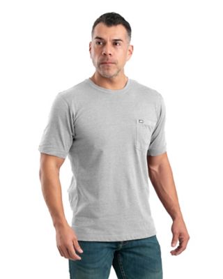 Berne Men's Work Vent Performance Short Sleeve Pocket T-Shirt, 4X,Grey ...