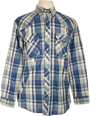 Wyoming Traders Men's #9 Western Plaid Shirt, 2XL,Royal/White Plaid at ...