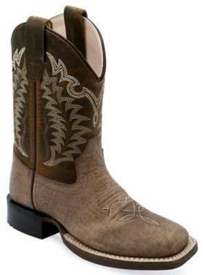 Old West Children's Broad Square Toe Low Height Shaft Boots, 10.5,Rogby ...