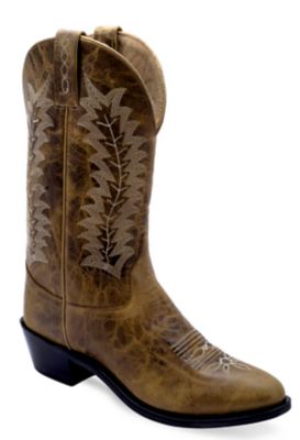 Old West Women's Narrow Round Toe Western Boots, 5.5,Burnt Tan at ...