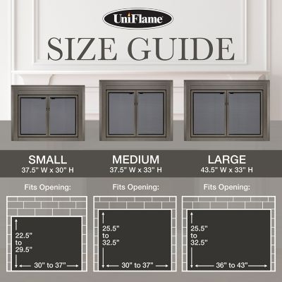 UniFlame Large Logan Cabinet Style Fireplace Doors with Smoke Tempered ...