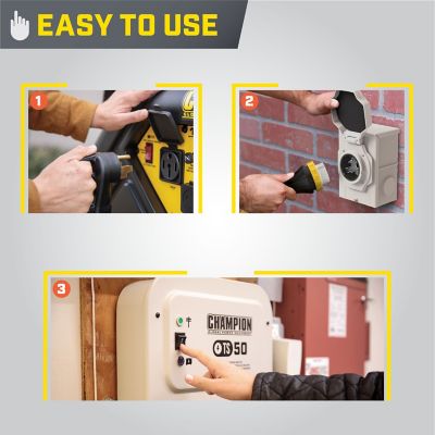 Champion Power Equipment 50 Amp Indoor-Rated Manual Transfer Switch 30 ...