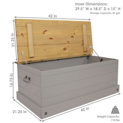 Sunnydaze Decor Indoor Trunk with Handles - Solid Pine Construction at ...