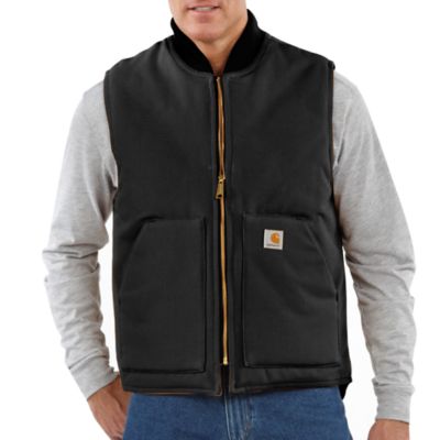 Carhartt Men's V01 Relaxed Fit Firm Duck Rib Collar Insulated Vest at ...
