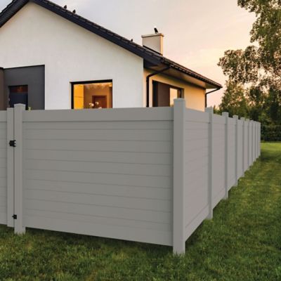 Barrette Outdoor Living Horizontal Fence 5 in. x 5 in. x 108 in. Gray ...