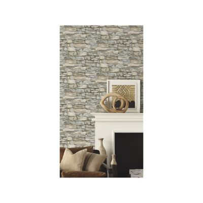 RoomMates Grey & Taupe Stone Peel & Stick Wallpaper