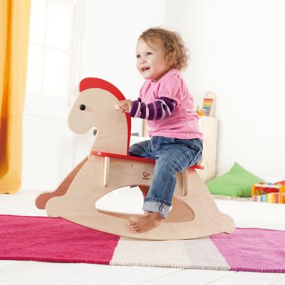 Hape Rock & Ride: Wooden Rocking Horse - Beige, Kids Ride-On at Tractor ...
