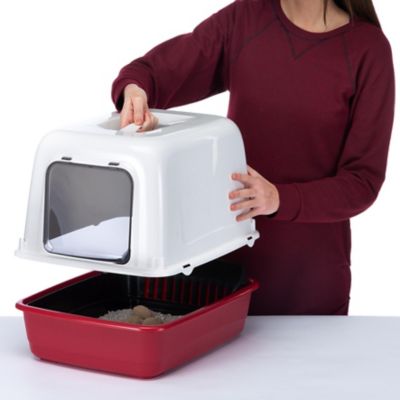Ferplast Ariel Hood Cat Litter Box, Red at Tractor Supply Co.