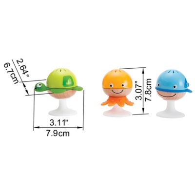 Hape Stay-Put Rattle Set - 3 pc. Sea Animal Suction Cup Rattles at ...