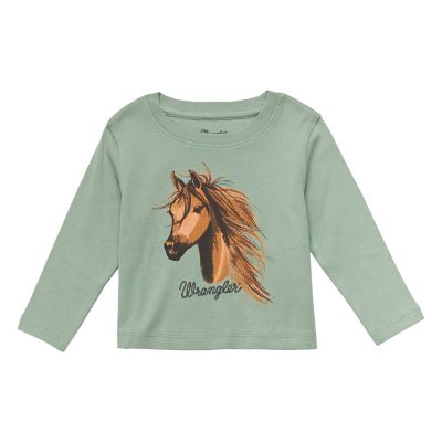 Wrangler Baby Girl's Print Long Sleeve Shirt, 3-6 M,Teal at Tractor ...