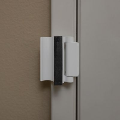 Prime-Line Door Reinforcement Lock 3 In. Stop, Solid Brass, White with ...