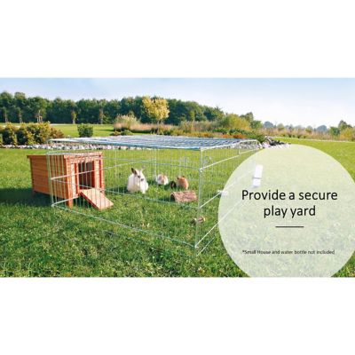 TRIXIE Enclosed Outdoor Galvanized Metal Small Animal Cage with 5 Doors ...