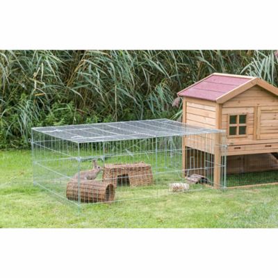 TRIXIE Enclosed Outdoor Galvanized Metal Small Animal Cage with 5 Doors ...