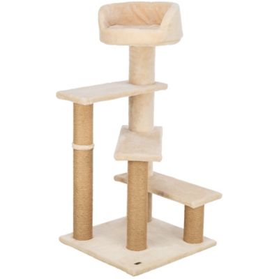 TRIXIE Tulia Senior Plush & Sisal 4-Level 40.2 in. Cat Tree, Scratching ...