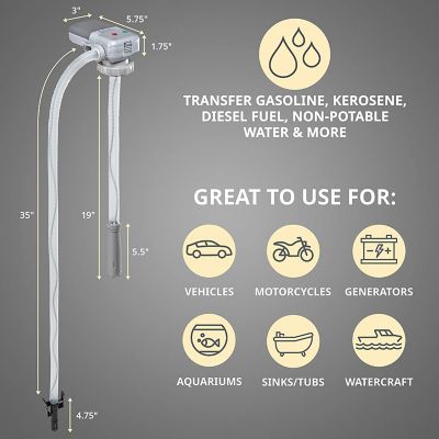 Deway Battery Powered Automatic Fuel Transfer Pump with Auto-Stop, 2.4 ...