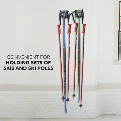RaxGo Ski Wall Rack, Holds 2 Pairs of Skis & Skiing Poles or Snowboard ...