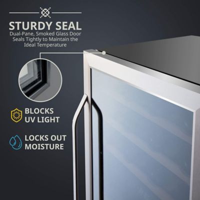 Ivation 43 Bottle Freestanding Wine Refrigerator, Dual Zone Wine Fridge ...