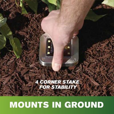 Bell & Howell Solar Powered Stainless Steel LED Square Disk Lights (4 ...