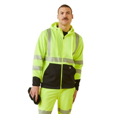 Ariat Men's Water, Repellent Rebar Hi-Vis Full Zip Work Hoodie, XXXL,Hi ...