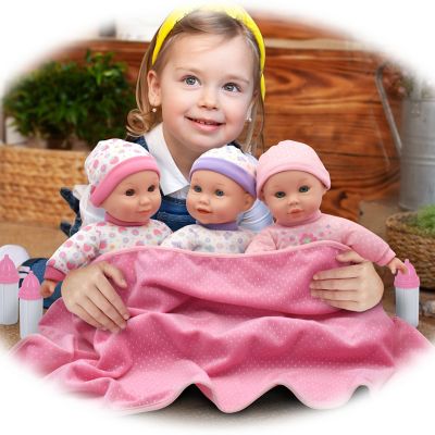 Cuddle Kids 14 in. Lovable Talking Triplets Dolls - Kids Pretend Play ...