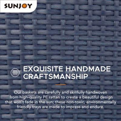 Sunjoy Wicker Floating Tray 36x24 in. Aluminum Frame Pool Tray Navy at ...