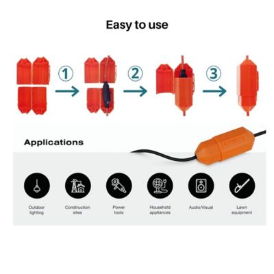 CordSafe Extension Cord Plug Protector Safety Cover, Orange 1 Pc. at ...