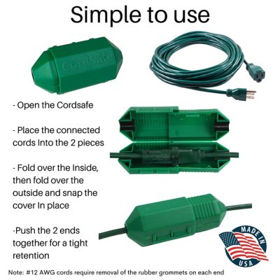CordSafe Extension Cord Plug Protector Safety Cover, Green 4 Pc. at ...