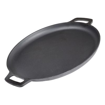 Sunnydaze Decor Seasoned Cast Iron Pizza Pan with Handles - 13.75-Inch