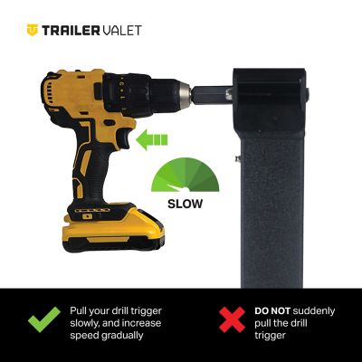 Trailer Valet 7,000 lb. Lift Square Leg Side-Mount Jack, Drill-Powered ...