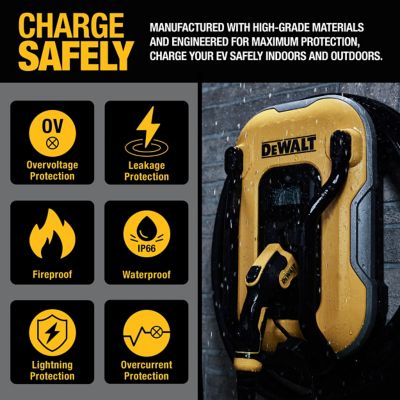 DeWALT 40A Electric Vehicle Level 2 EV Charger, 240V, App Control ...