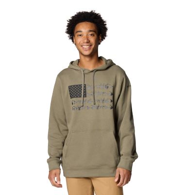 Columbia Sportswear Men's PHG Game Flag II Hoodie, L,Stone Gree/Black ...