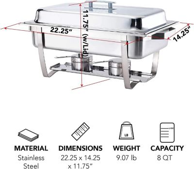 Alpha Living Stainless Steel Chafing Dish Buffet Set, 2 Pack at Tractor ...
