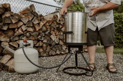 Gas One Propane Burner with Stock Pot set at Tractor Supply Co.