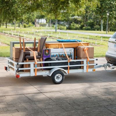 Stirling 4 ft. x 8 ft. Galvalume Rail Side Kit Trailer with 12 in ...