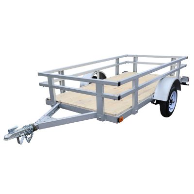 Stirling 4 ft. x 8 ft. Galvalume Rail Side Kit Trailer with 12 in ...