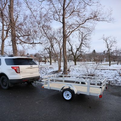 Stirling 4 ft. x 8 ft. Galvalume Rail Side Kit Trailer with 12 in ...