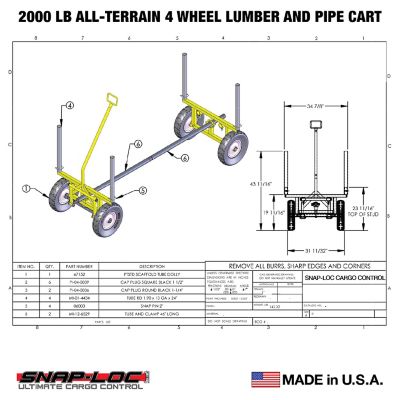 Snap-Loc 2000 lb. All-Terrain 4-Wheel Lumber and Pipe Cart at Tractor ...