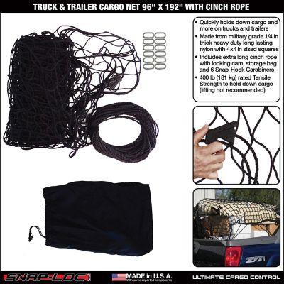 Snap-Loc Truck & Trailer Cargo Net 96 in. x 192 in. with Cinch Rope at ...