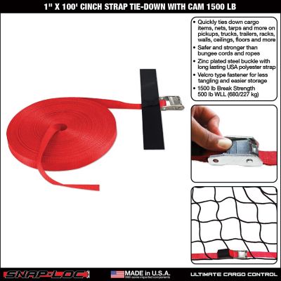 Snap-Loc 1 in. x 100 ft. Cinch Strap Tie-Down with Cam, 1,500 lb. at ...