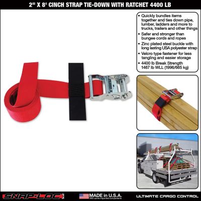 Snap-Loc 2 in. x 8 ft. Cinch Strap Tie-Down with Ratchet, 4,400 lb. at ...