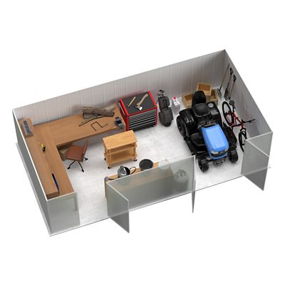 ABSCO 20 ft. x 10 ft. Utility Workshop Metal Shed, Woodland Gray at ...