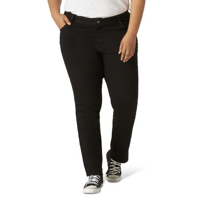 Lee Women's Legendary Regular Straight Plus Jean, 26 Long,Black at ...
