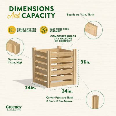 Greenes Fence Cedar Wood Composter, 2 ft. X 2 ft. X 31 in. at Tractor ...
